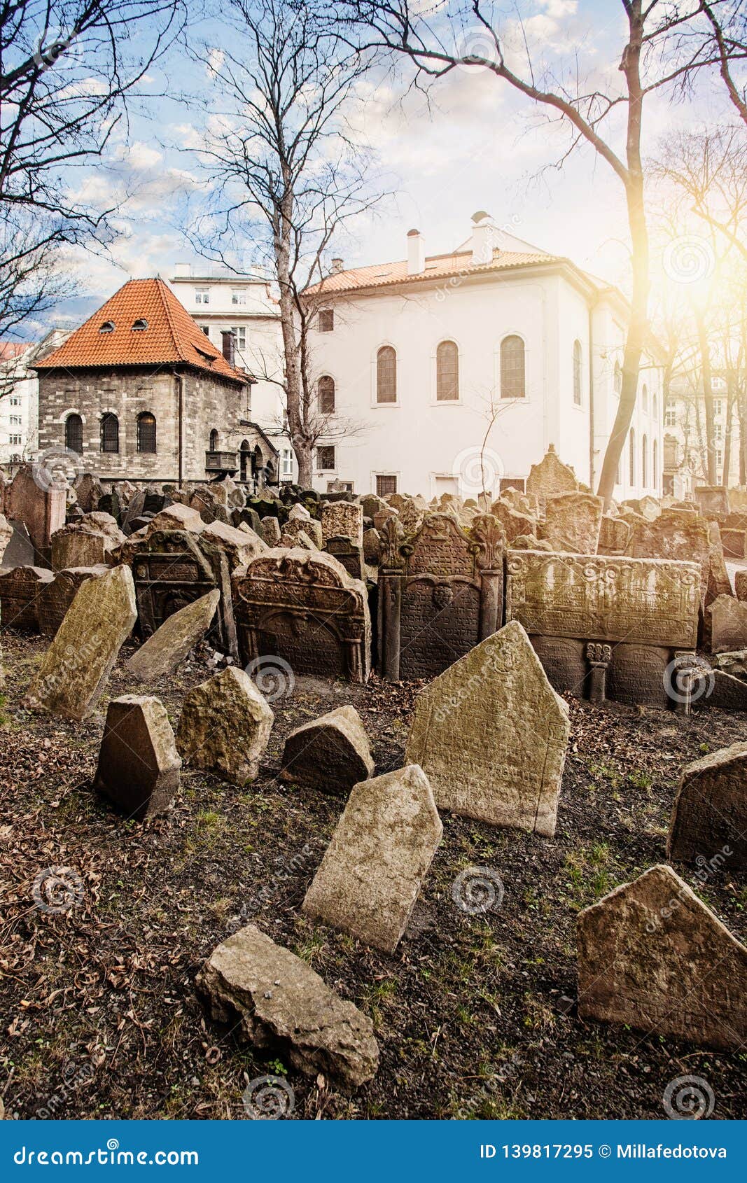 Old jewish cemetery Prague stock image. Image of famous - 139817295