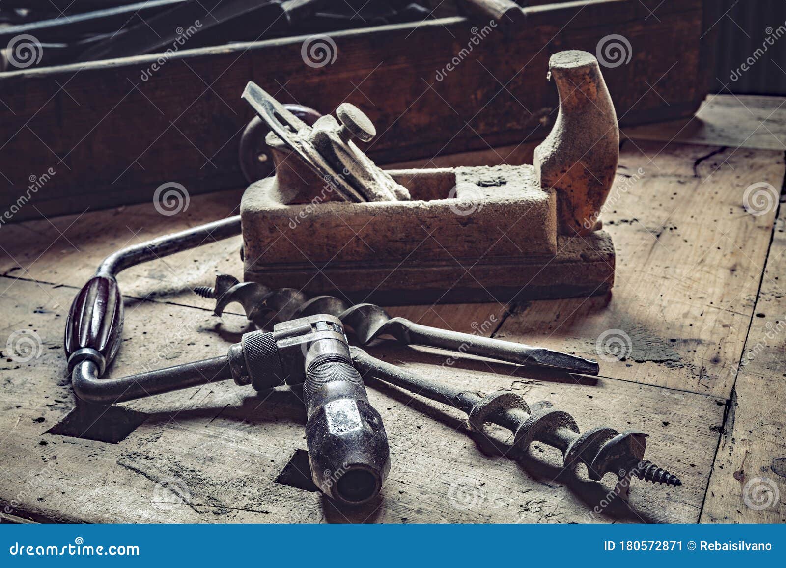 Old joinery tools stock image. Image of counter, equipment - 180572871