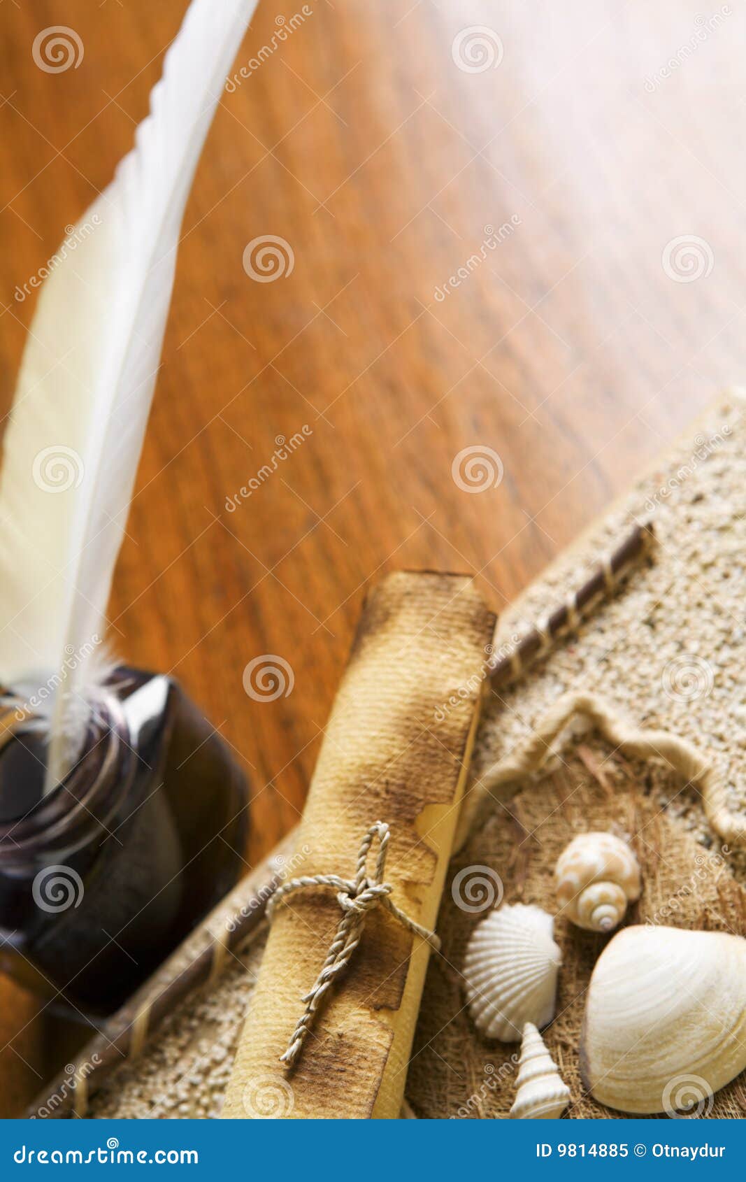Old Journal Book, Scroll and Quill Pen Stock Image - Image of obsolete ...