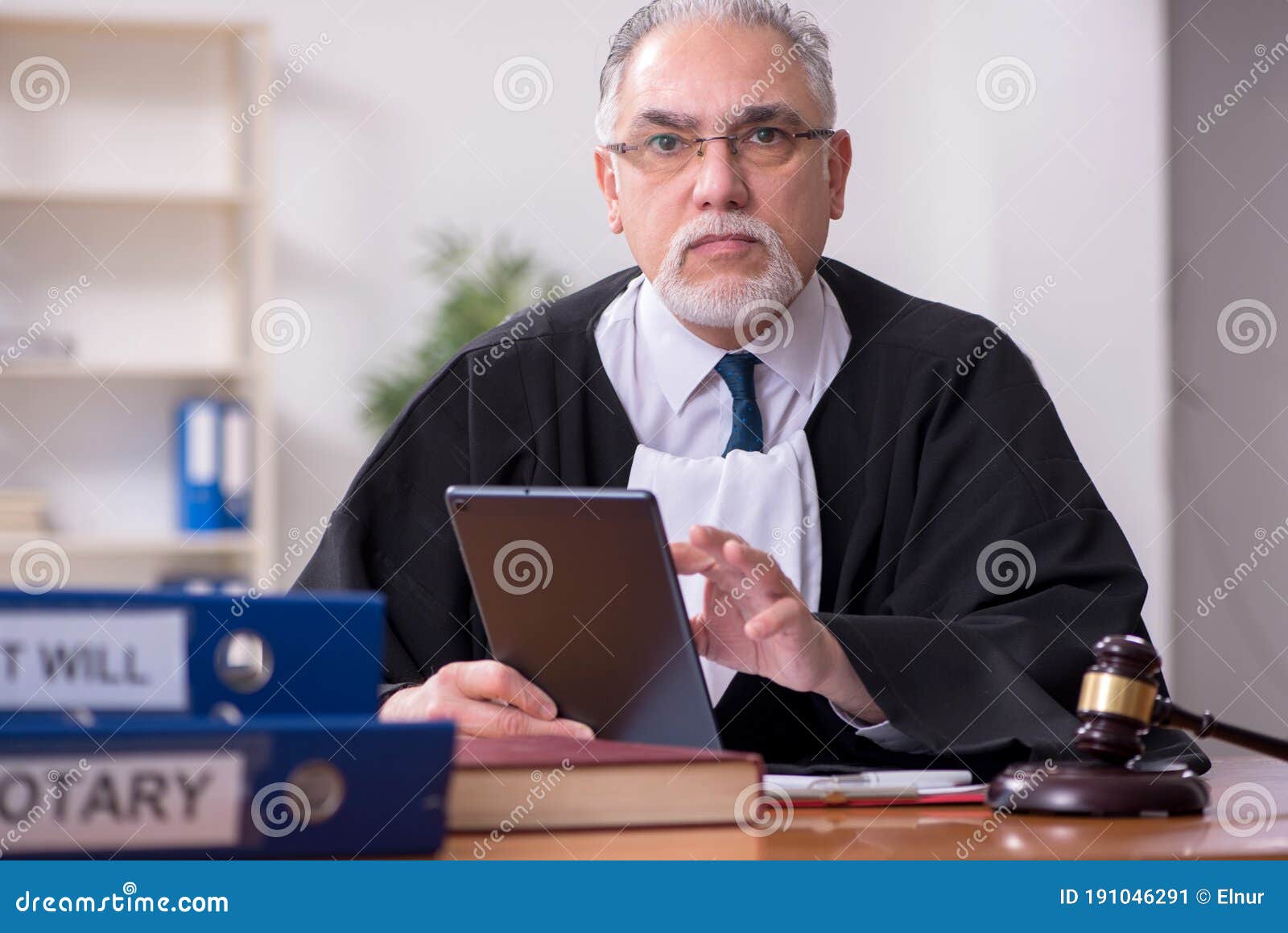 Old Male Judge Working in Courthouse Stock Image - Image of inheritance ...
