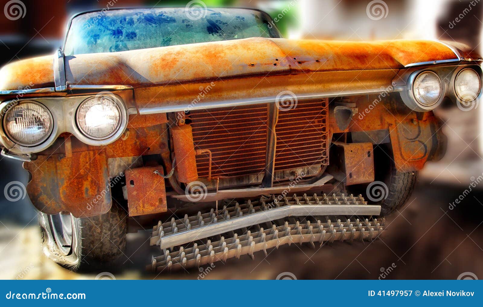 Old Junk American Car stock image. Image of garbage, long - 41497957