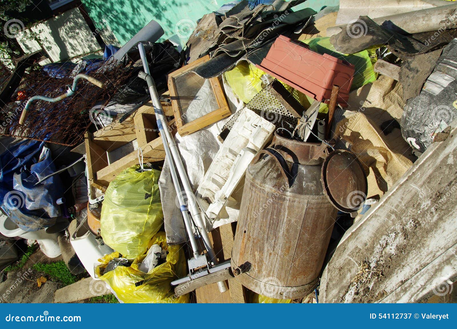 Old junk for recycling stock image. Image of garbage - 54112737