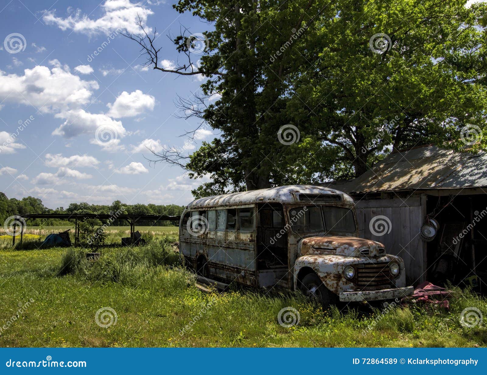 Old Junkyard Rusty School Bus Stock Image - Image of automobiles ...