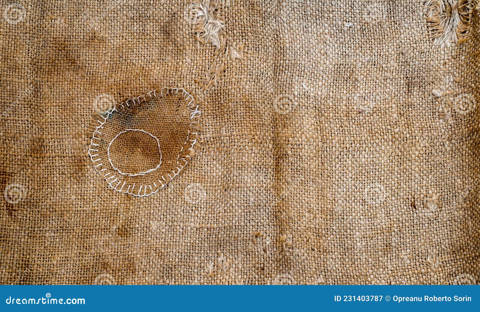 Old Jute Sack with Patched Hole Stock Image - Image of jute, fiber ...