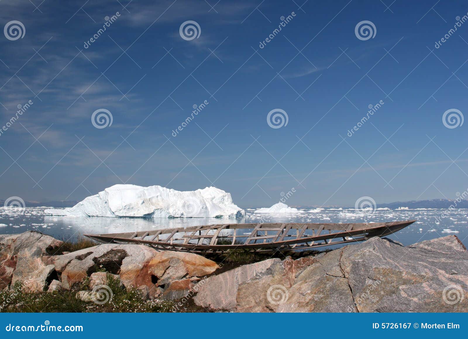Old Kayak Near the Disco Bay, Ilulissat Stock Image - Image of ...