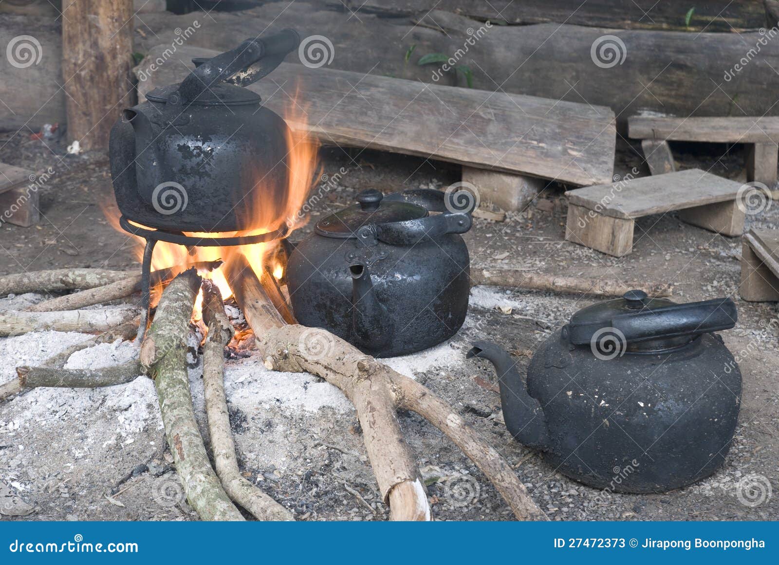 Old kettle boiling water stock image. Image of hike, nature - 27472373