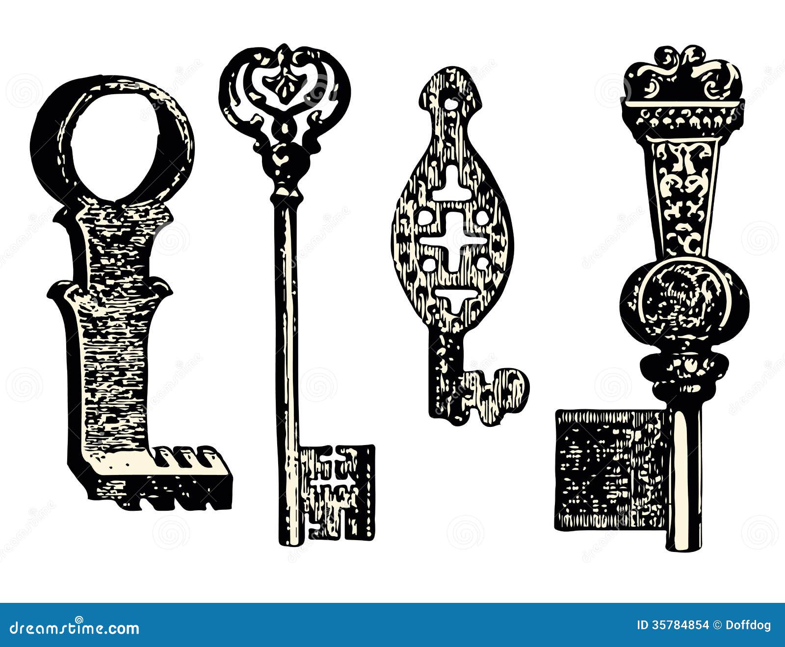 Old key collection stock vector. Illustration of decoration - 35784854