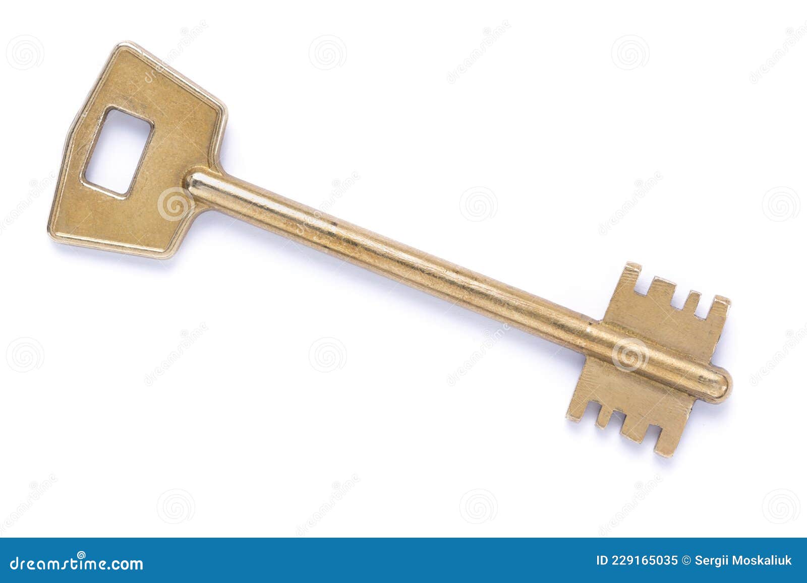 Old Key Isolated at White Background Stock Image - Image of view ...