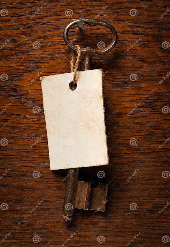 Old Key with Label stock image. Image of attached, copy - 29022975