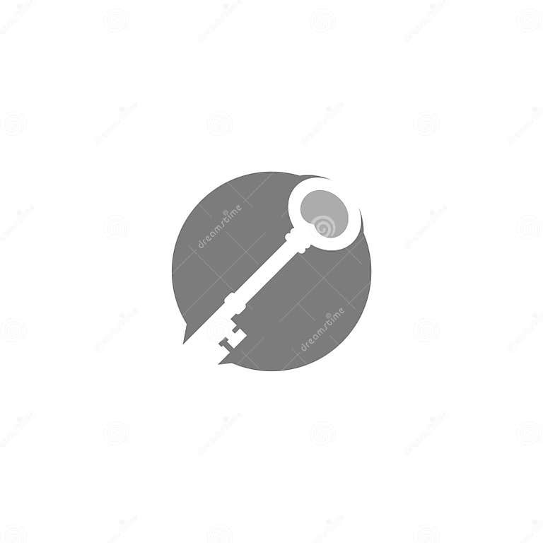 Old Key Logo Icon Isolated on White Background Stock Vector ...