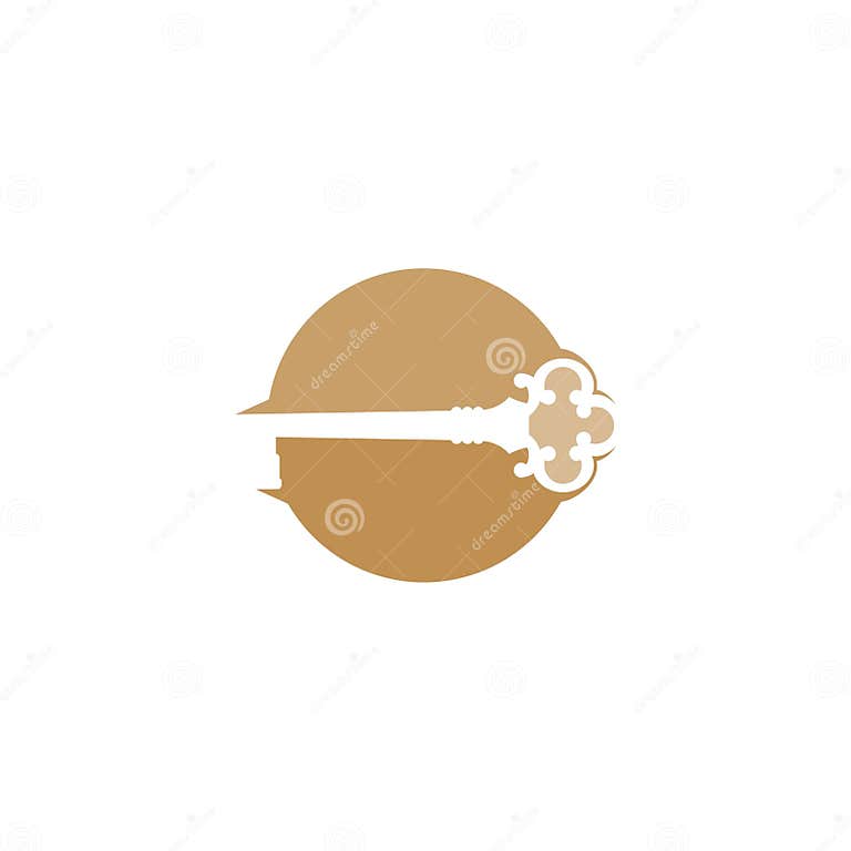 Old Key Logo Icon Isolated on White Background Stock Vector ...