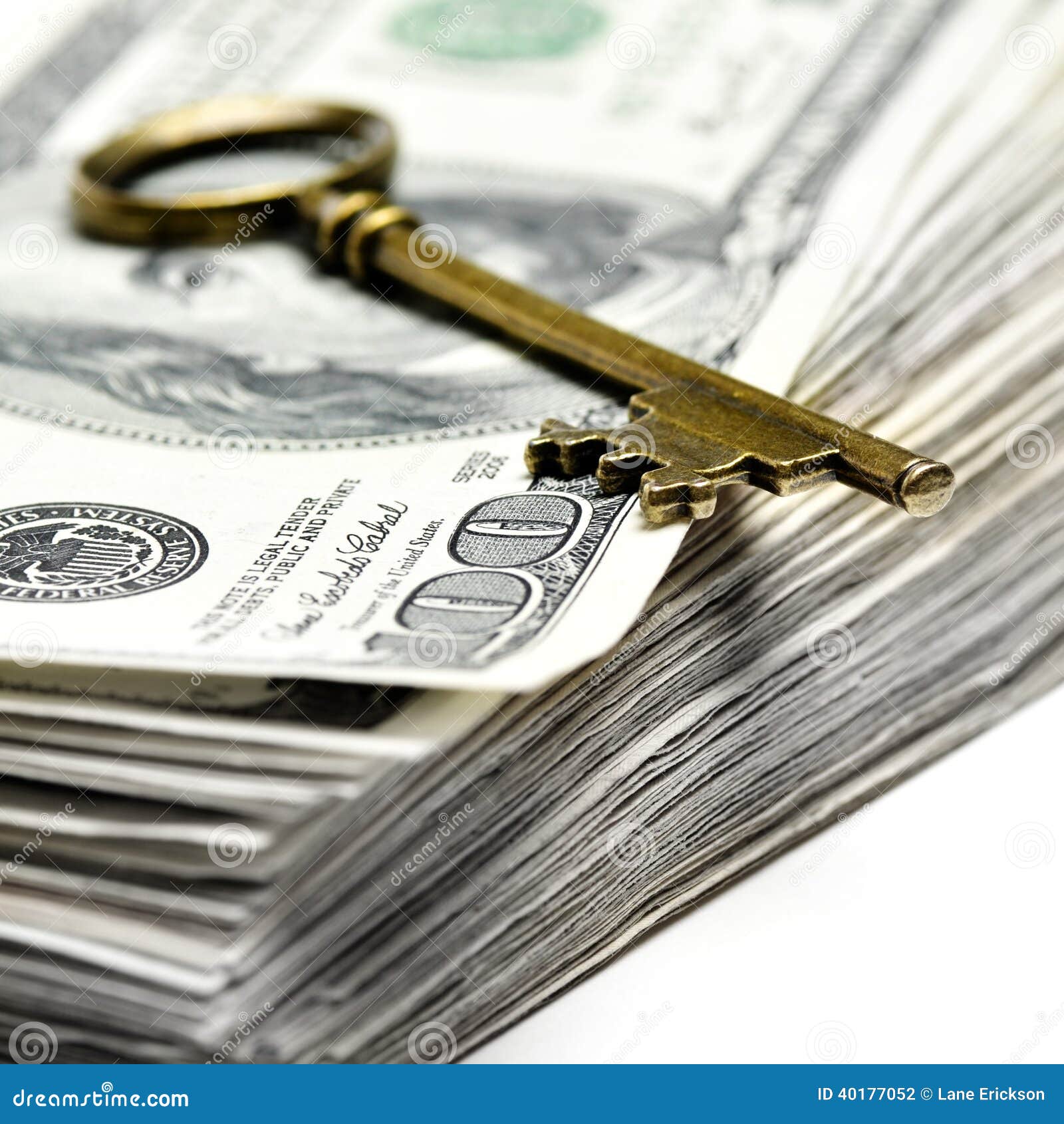 Old Key on Money stock photo. Image of golden, metal - 40177052