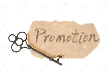 Old key and promotion word stock image. Image of promoted - 28956127