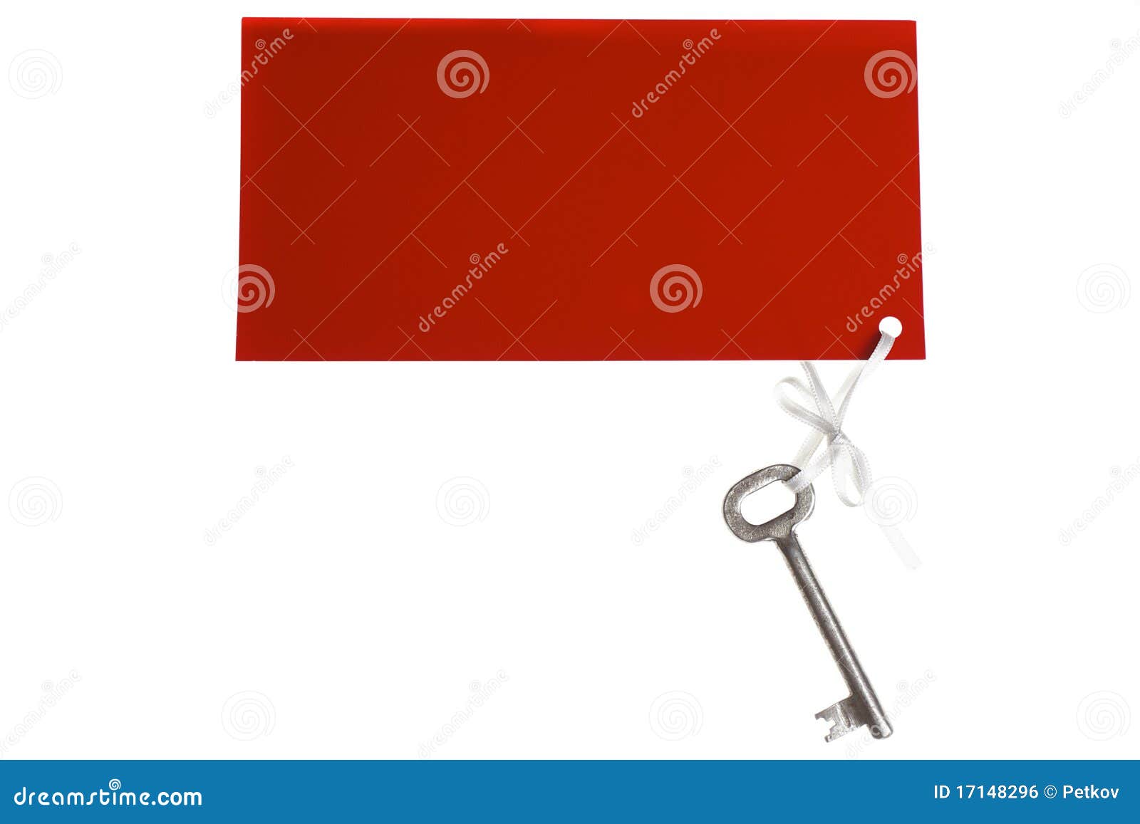 Old key with red label stock photo. Image of paper, lifestyle - 17148296