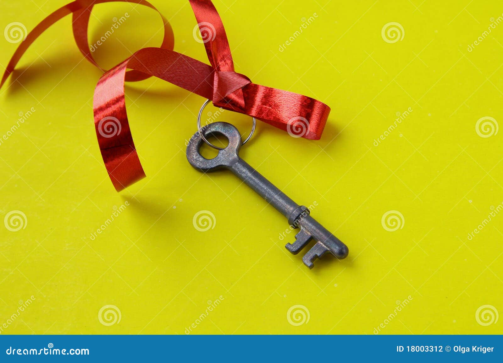 Old key with a red ribbon stock photo. Image of white - 18003312