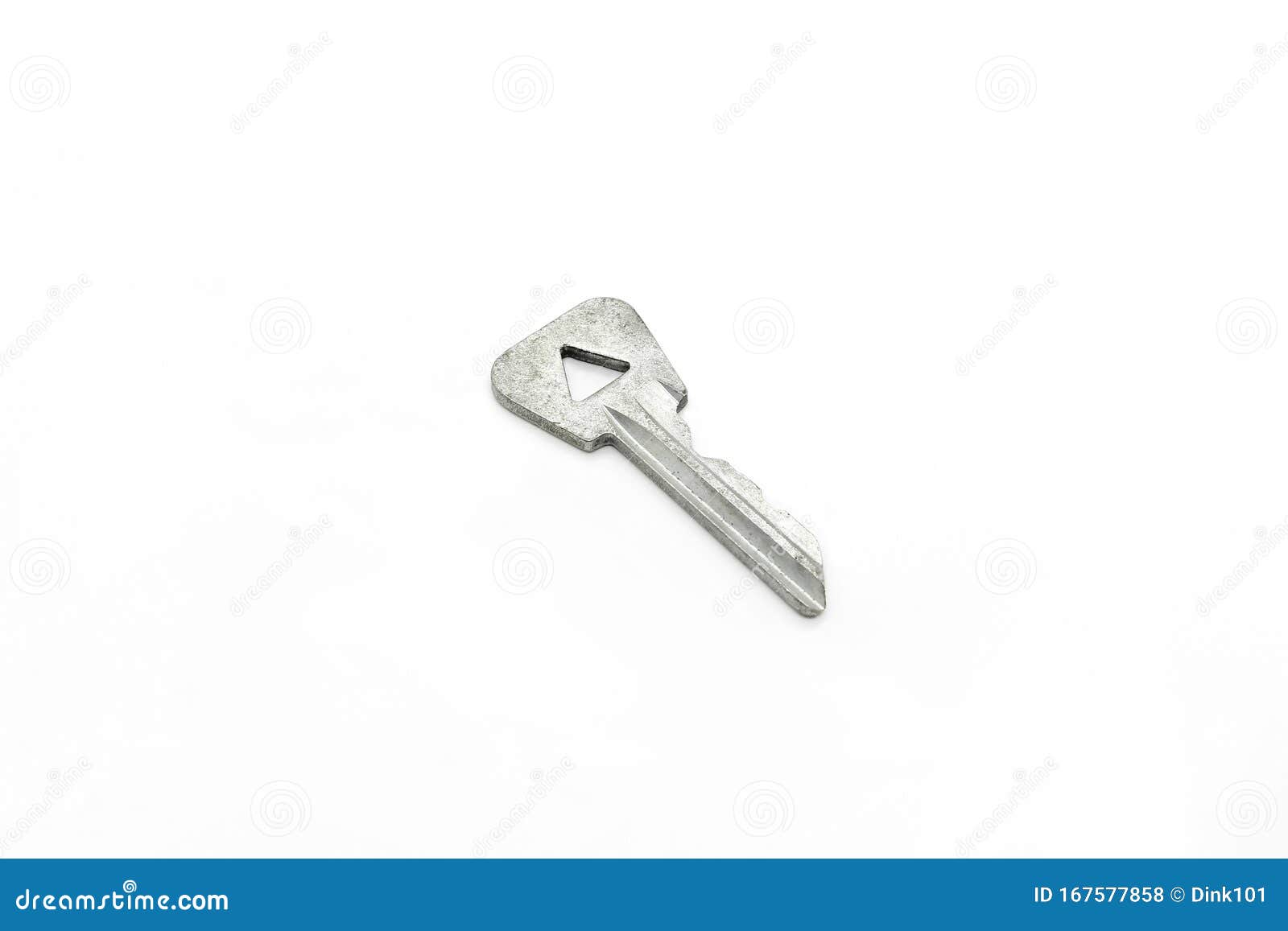 Old Key with a Triangular Hole on White Background Stock Photo - Image ...
