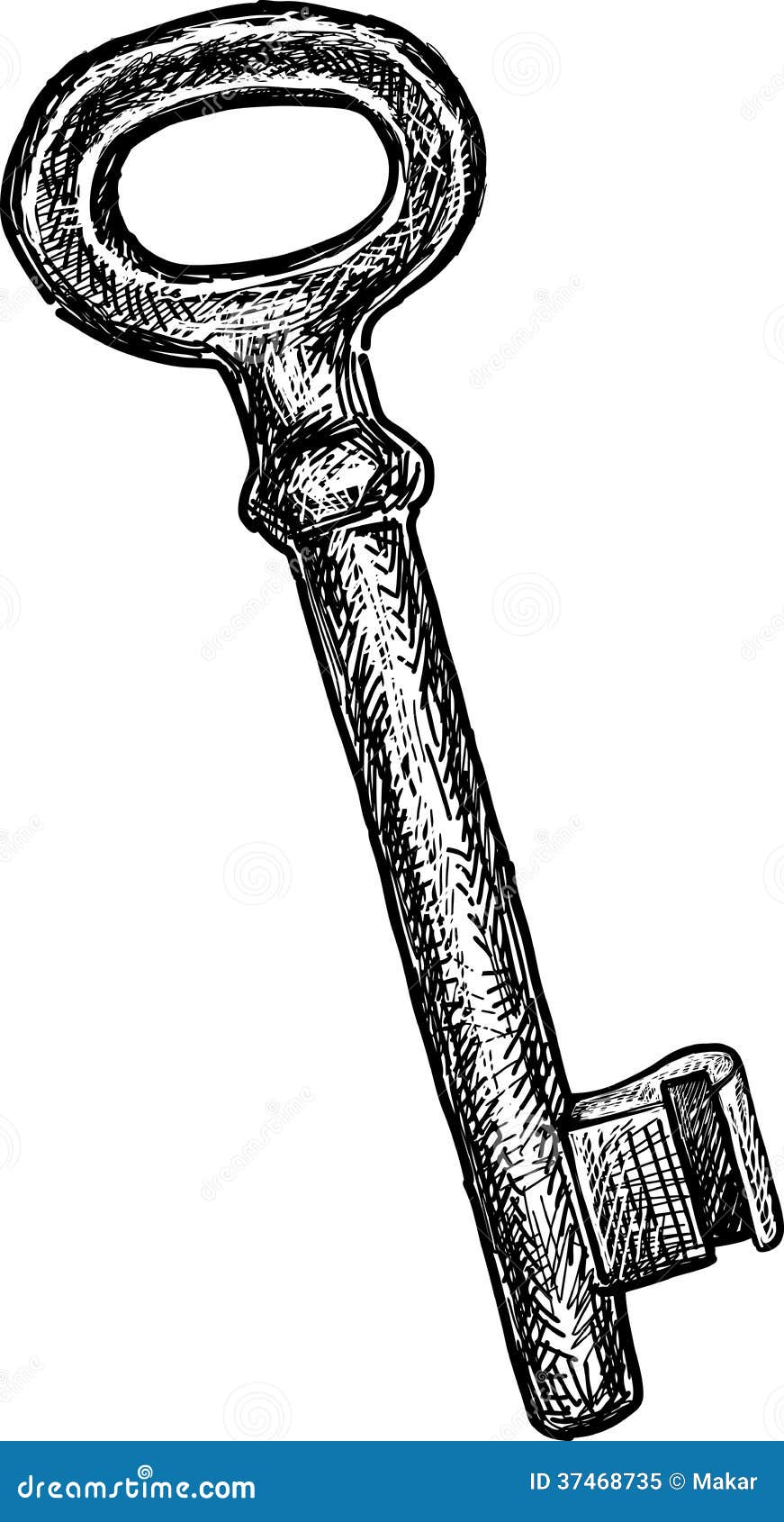 Old key stock vector. Illustration of close, single, aged - 37468735