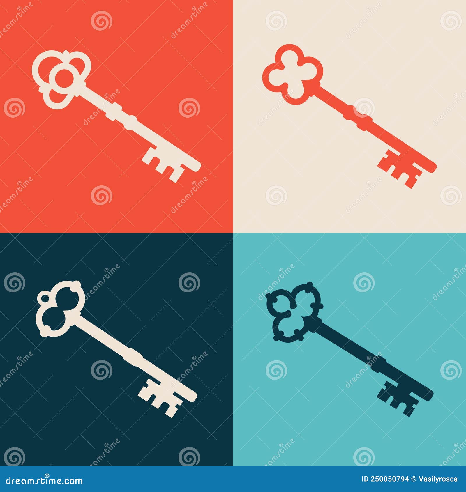 Old Key Vector House Icon Logo. Old Key Silhouette Antique Lock ...