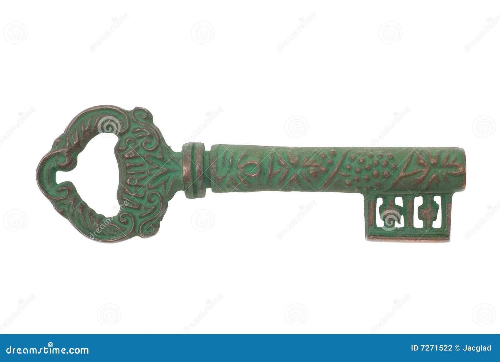 Old Key on White Background Stock Photo - Image of green, steel: 7271522