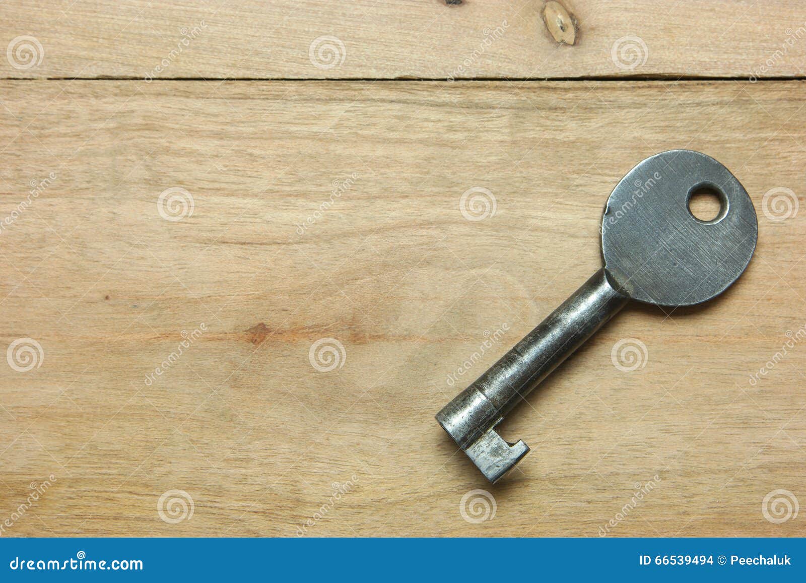 Old key on wooden retro stock photo. Image of metal, residential - 66539494