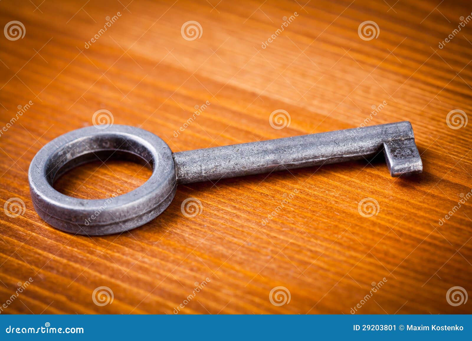 Old key on wooden table stock image. Image of keys, private - 29203801