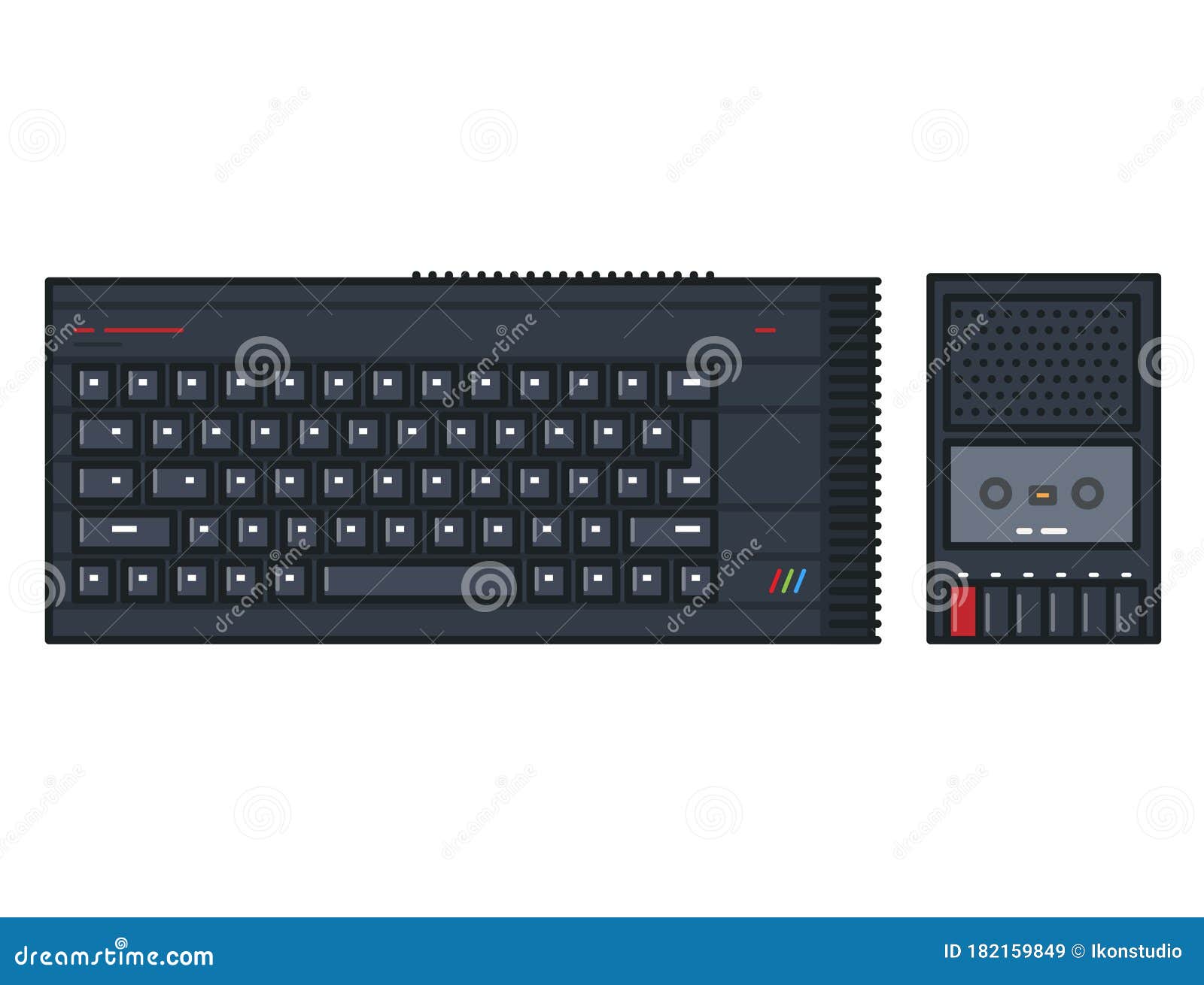 Old Keyboard Cassette Home Computer Stock Vector - Illustration of ...