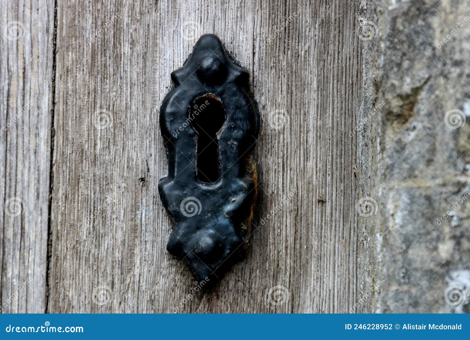 Old Keyhole on an Ancient Timber Castle Door Stock Photo - Image of ...
