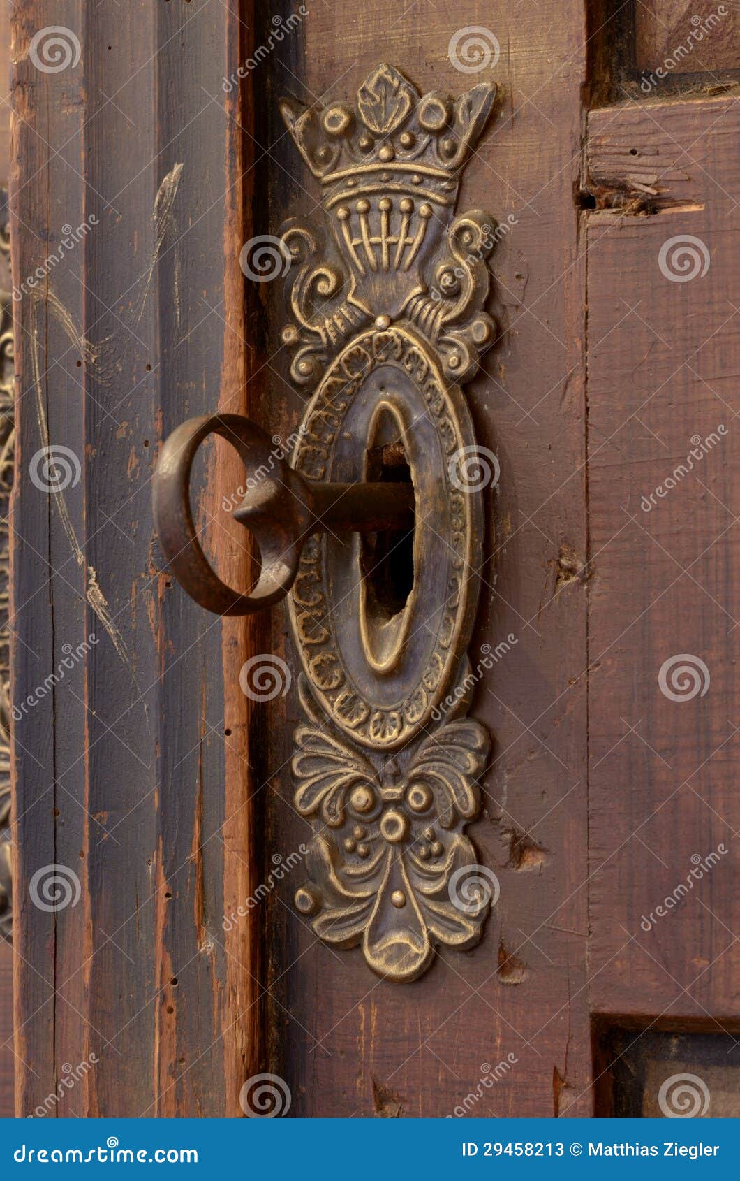 Old keyhole with key stock image. Image of antique, wood - 29458213