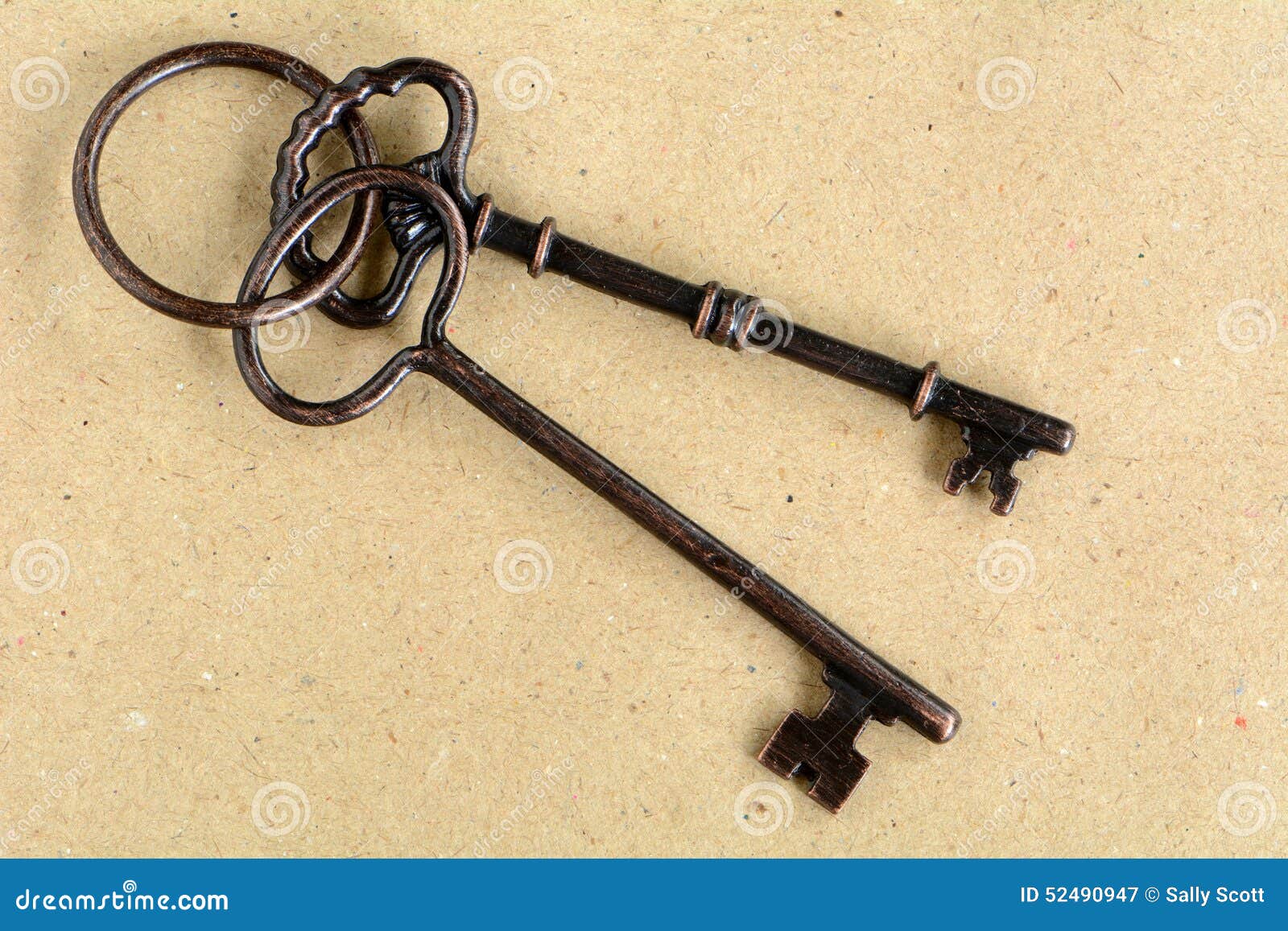 Old keys on antique paper stock image. Image of security - 52490947