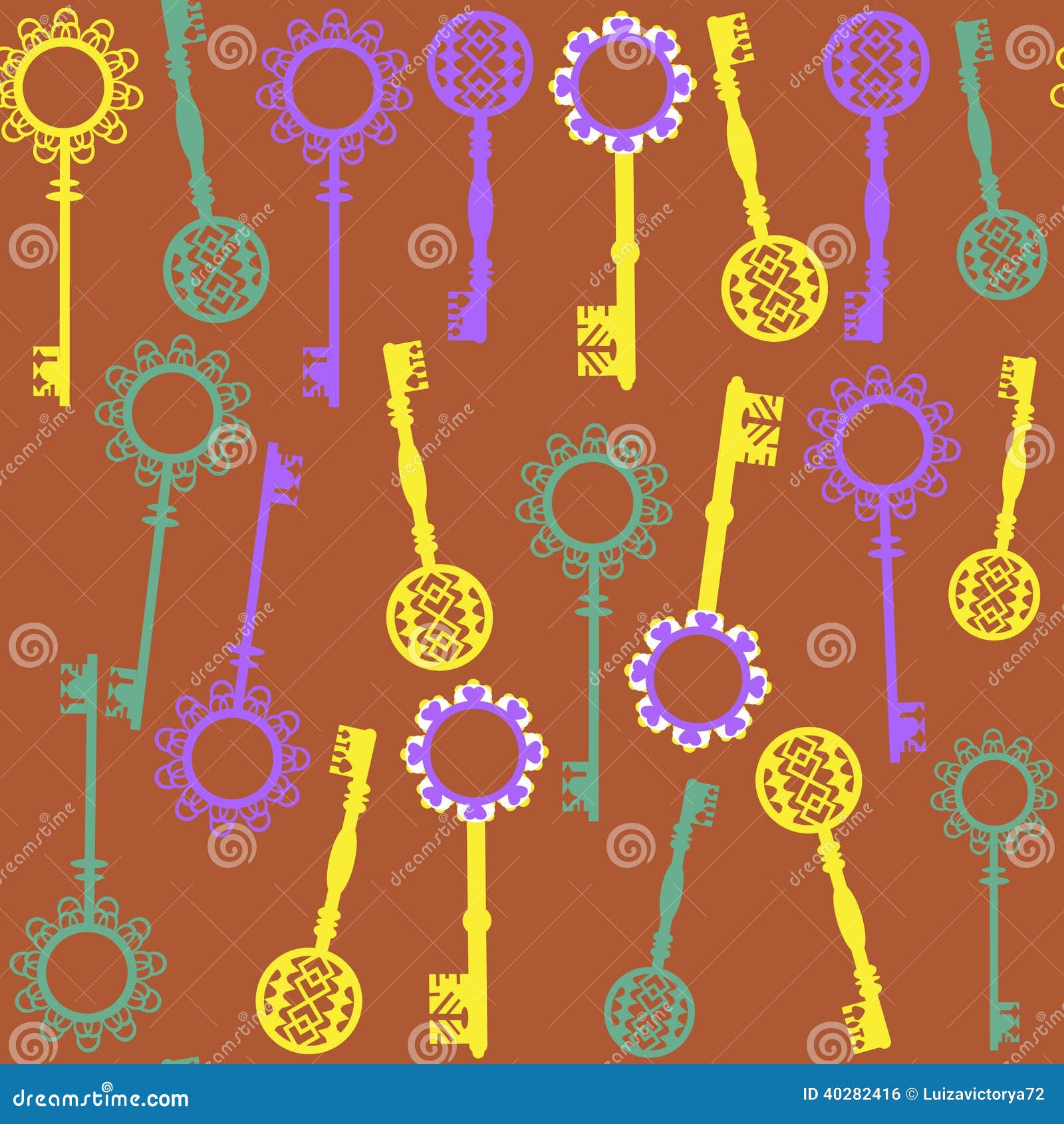 Old Keys Seamless Pattern and Seamless Pattern in Stock Illustration ...
