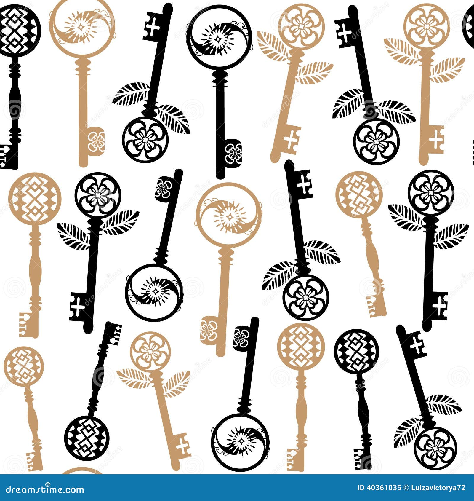 Old Keys Seamless Pattern, Vector Stock Vector - Illustration of house ...