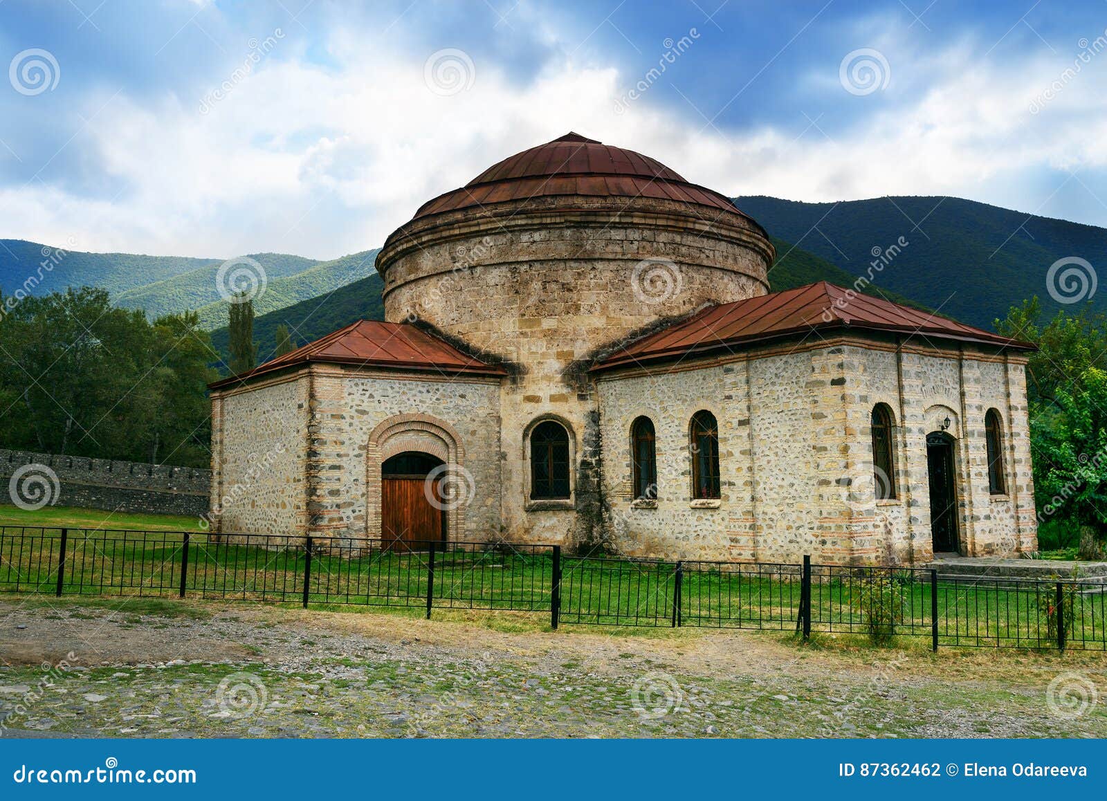Old Khan mosque in Sheki stock photo. Image of monument - 87362462