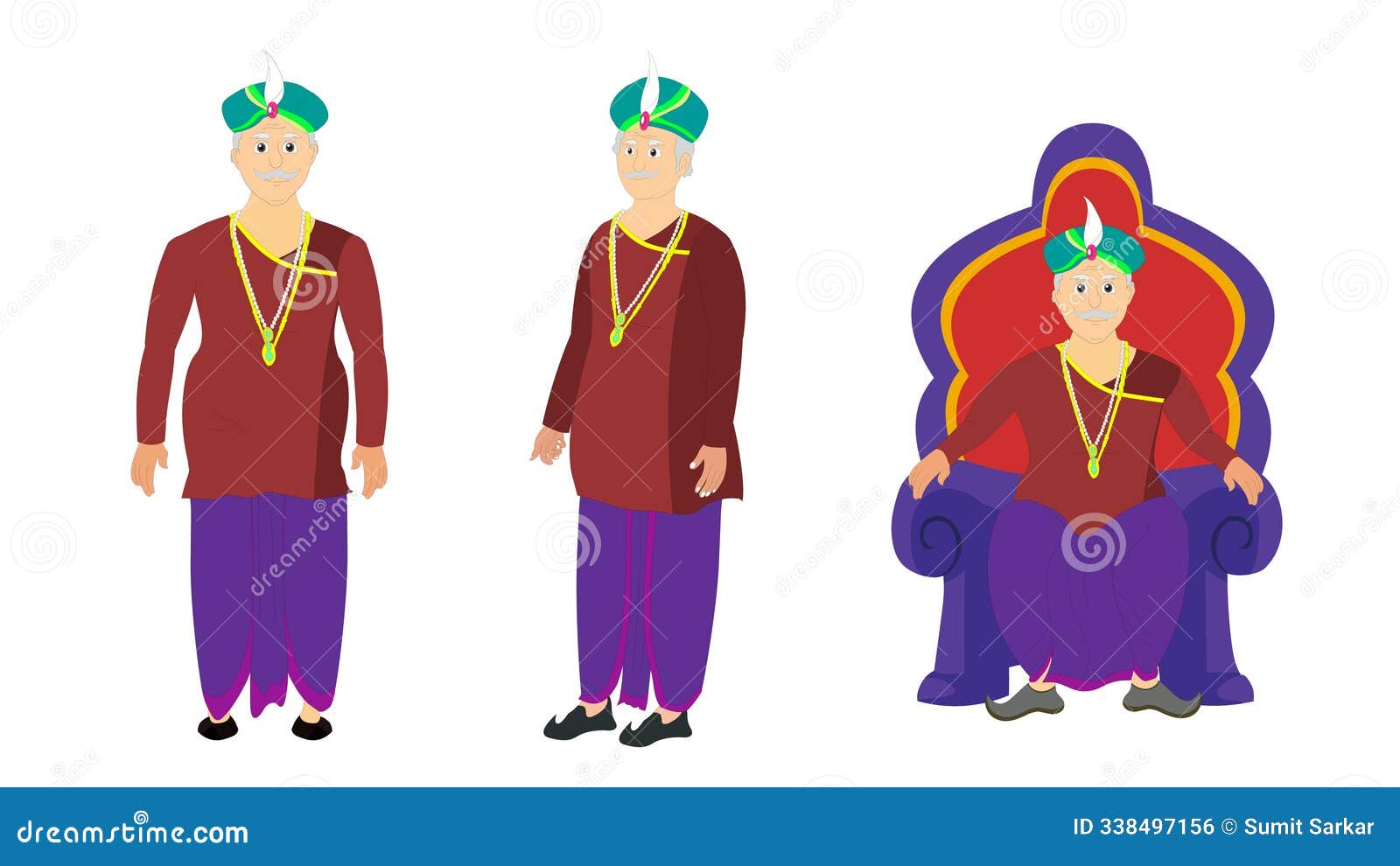 King Character Set for Cartoon Animation. King Model Sheet. Emperor ...