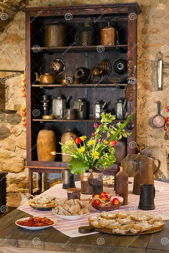 Old kitchen stock image. Image of interior, history, ancient - 20085693
