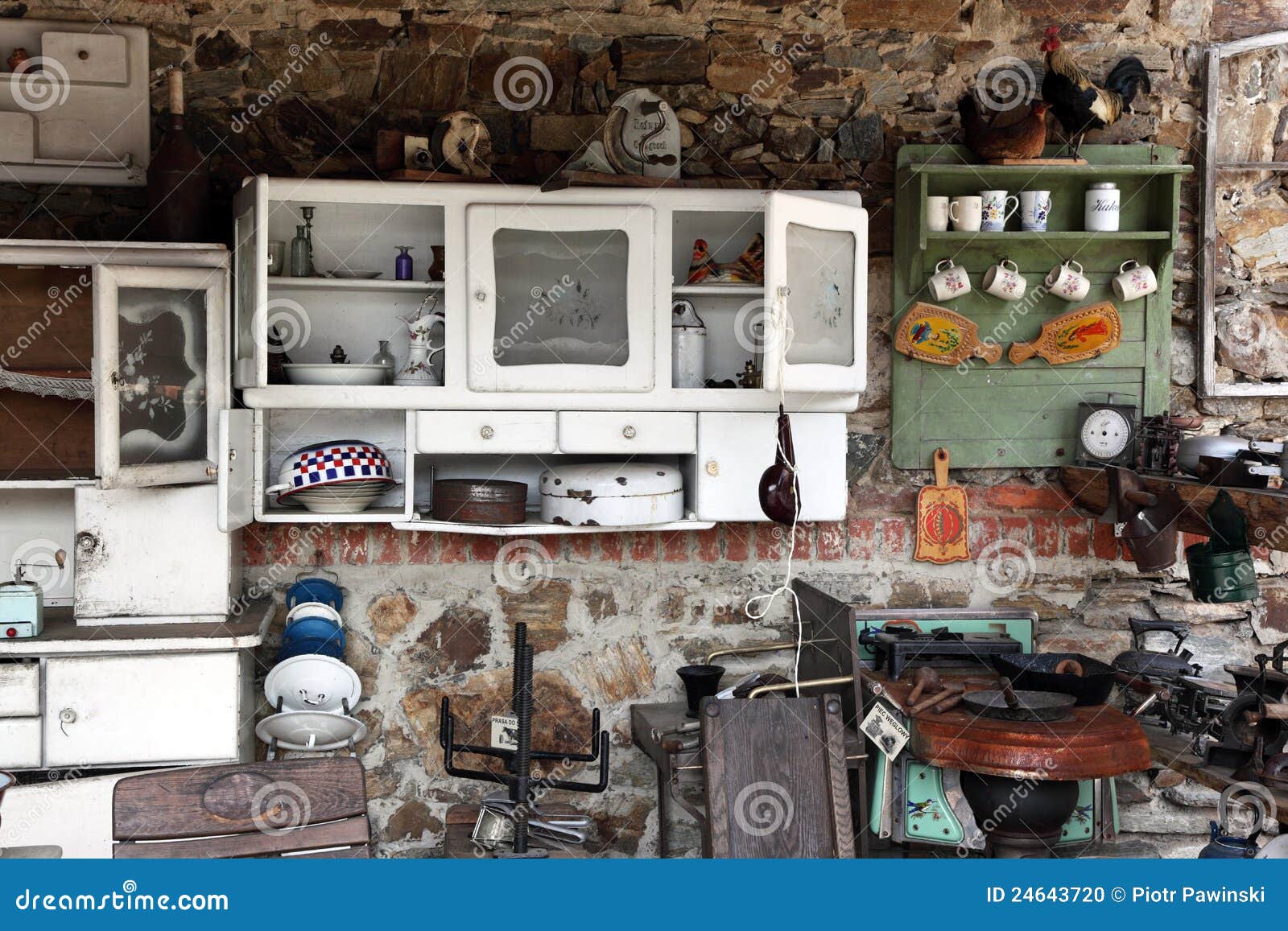 Old Kitchen with Ancient Utensils Stock Photo - Image of cook ...
