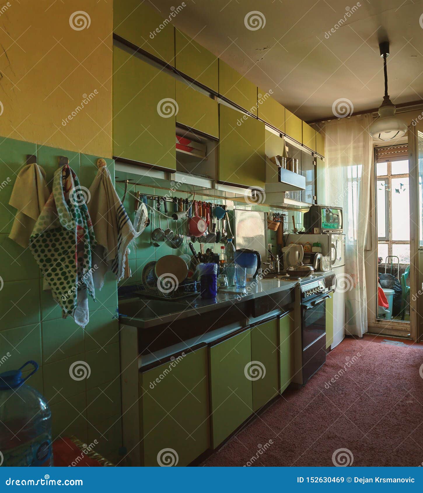 Old Kitchen Interior stock image. Image of messy, afternoon - 152630469