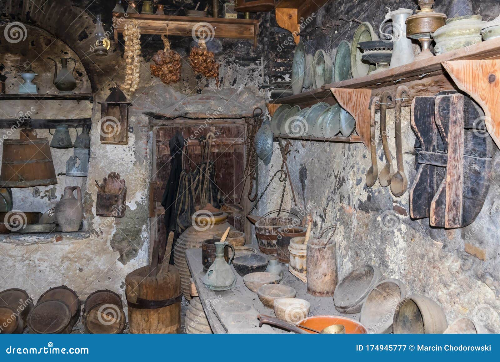 Old Kitchen in Monastery. Medieval Style Stock Image - Image of ...