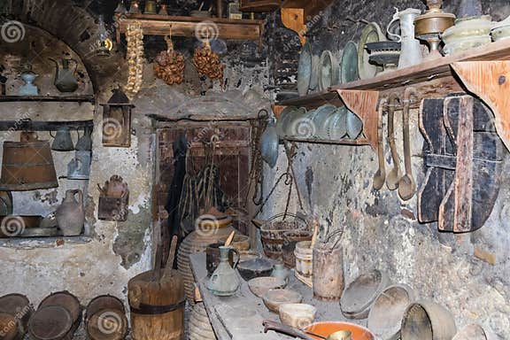 Old Kitchen in Monastery. Medieval Style Stock Image - Image of ...
