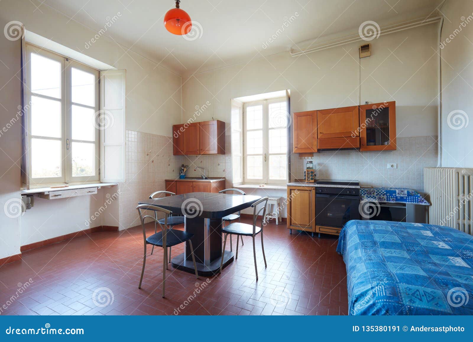 Old Kitchen in Normal Apartment Interior in Country House Stock Image ...