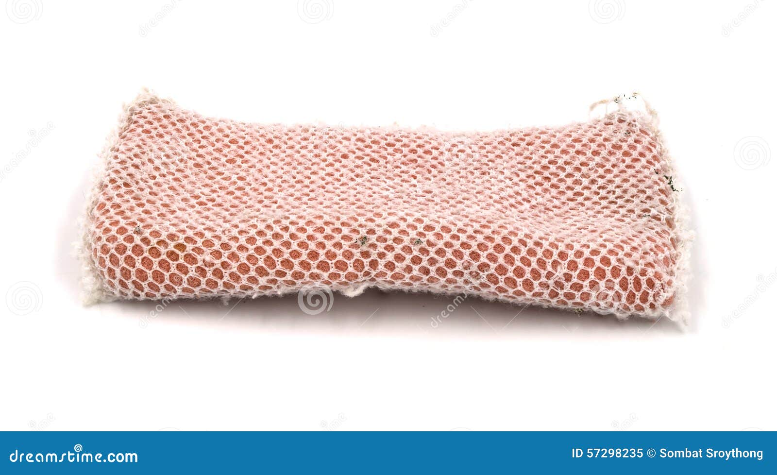 Old Kitchen Sponge on White Background. Stock Image - Image of green ...