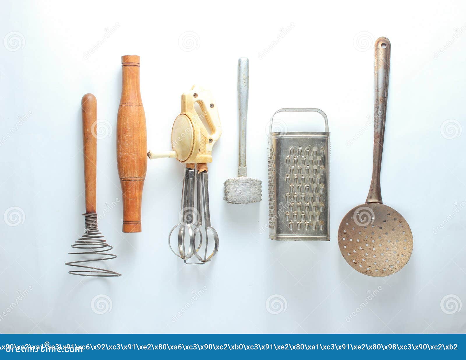 Old Kitchen Tool on White Background Stock Photo - Image of tools ...