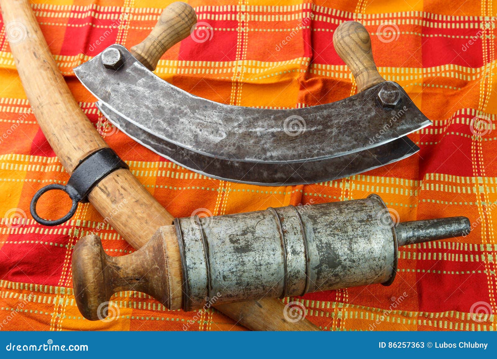 Old Kitchen Tools for the Production of Meat Products Stock Image ...