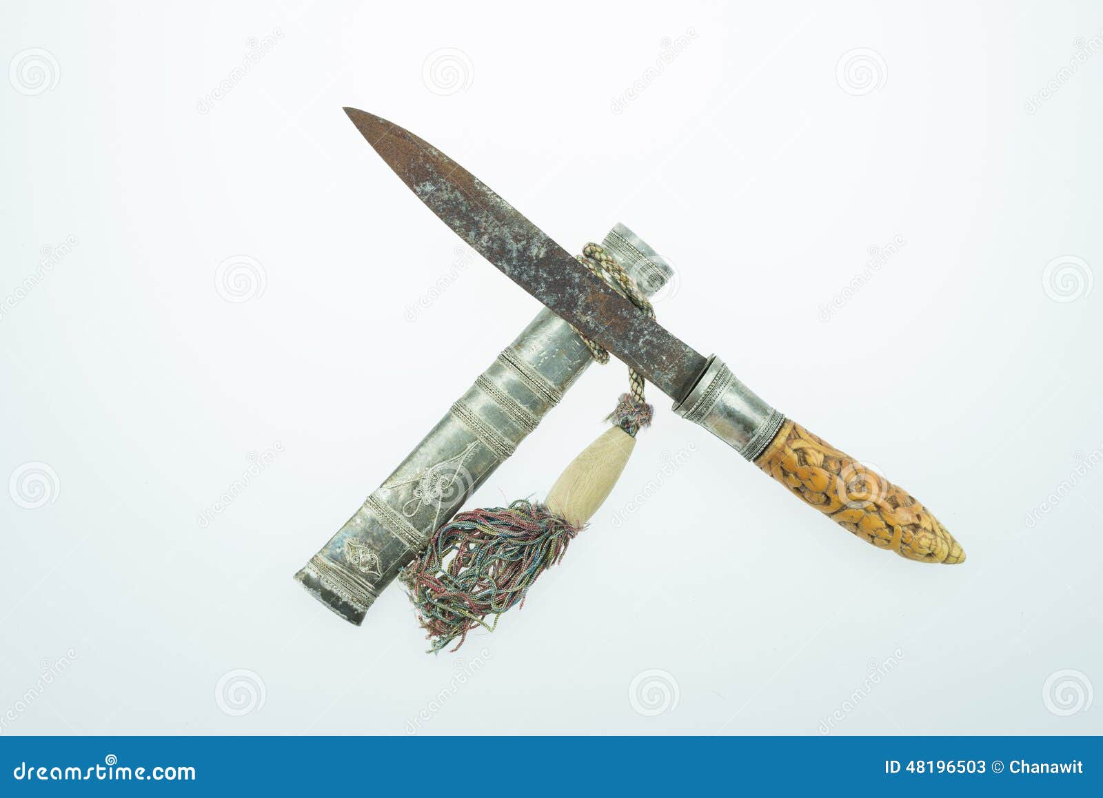 Old knife ivory handle stock image. Image of dagger, handle - 48196503