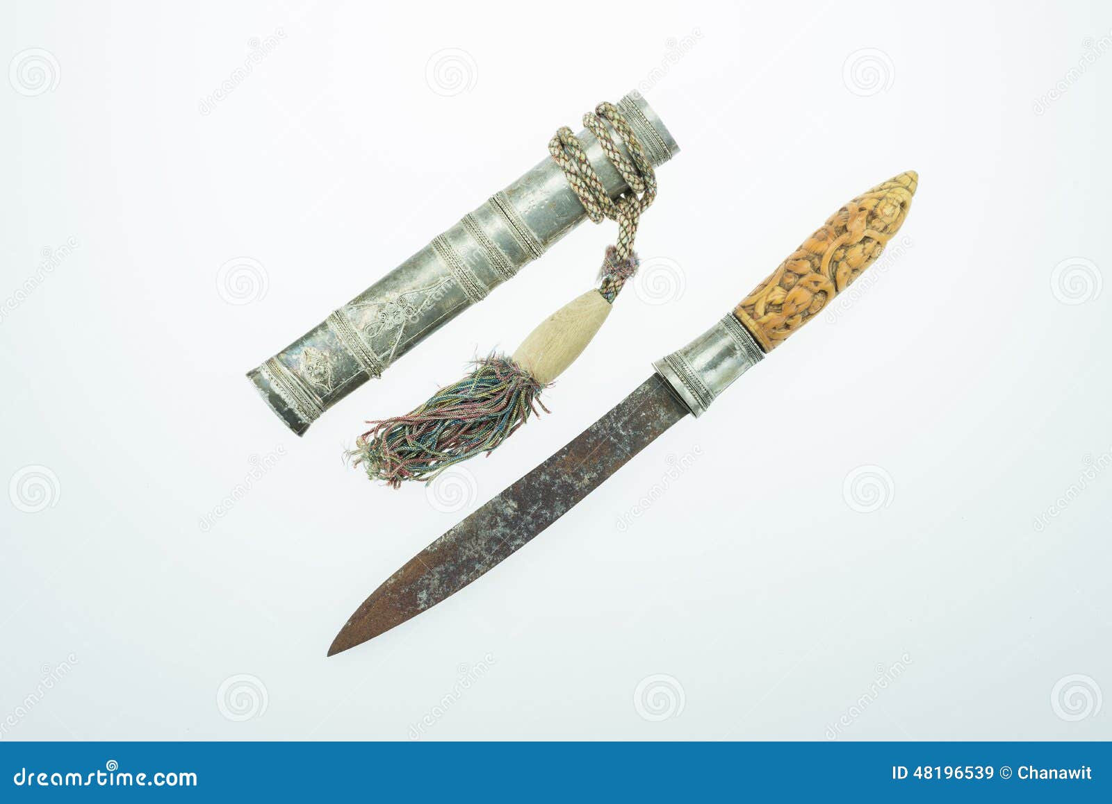 Old knife ivory handle stock image. Image of handle, dagger - 48196539