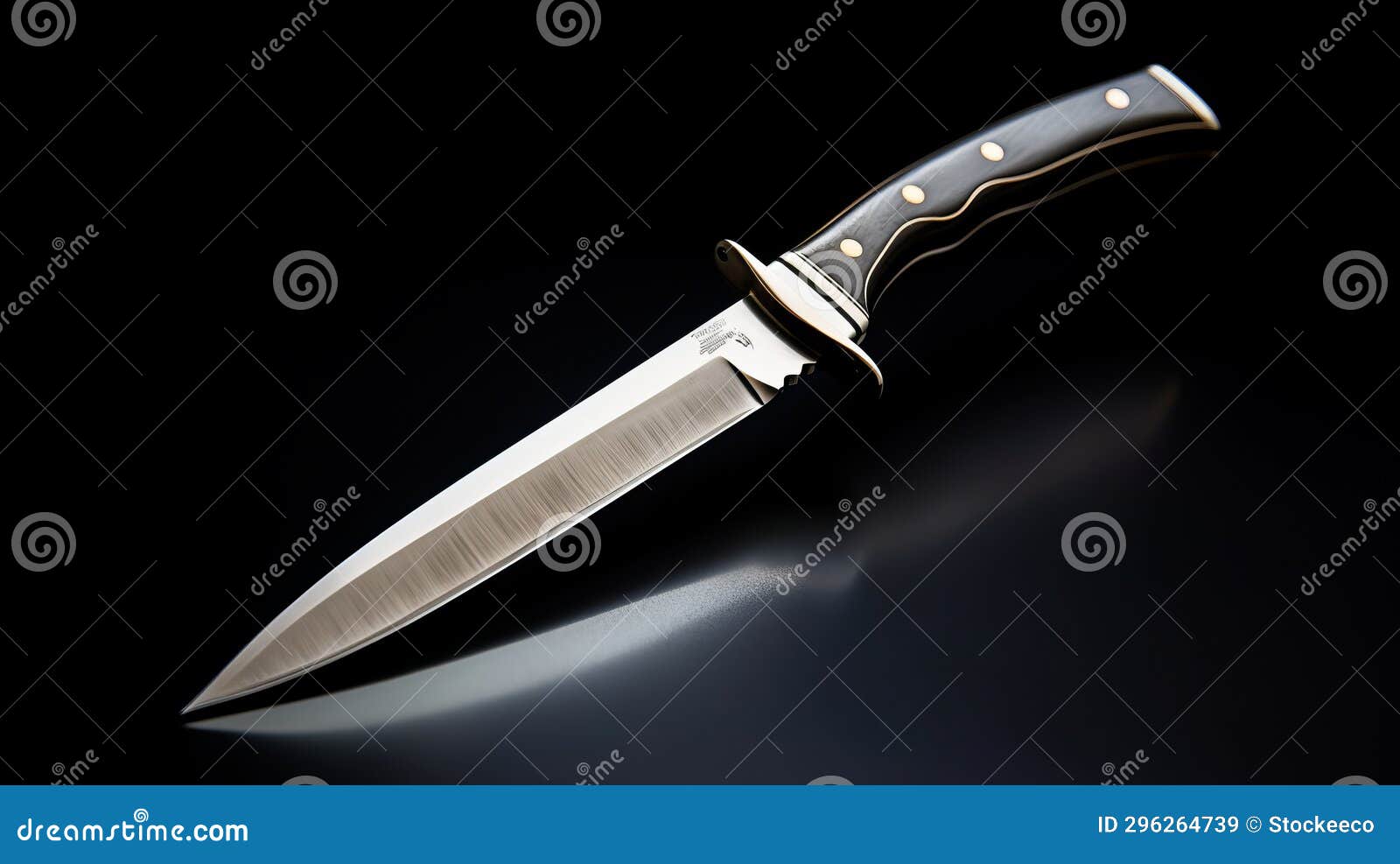 Hyperrealistic Precision: Close-up of Distinctive Knife on Dark ...