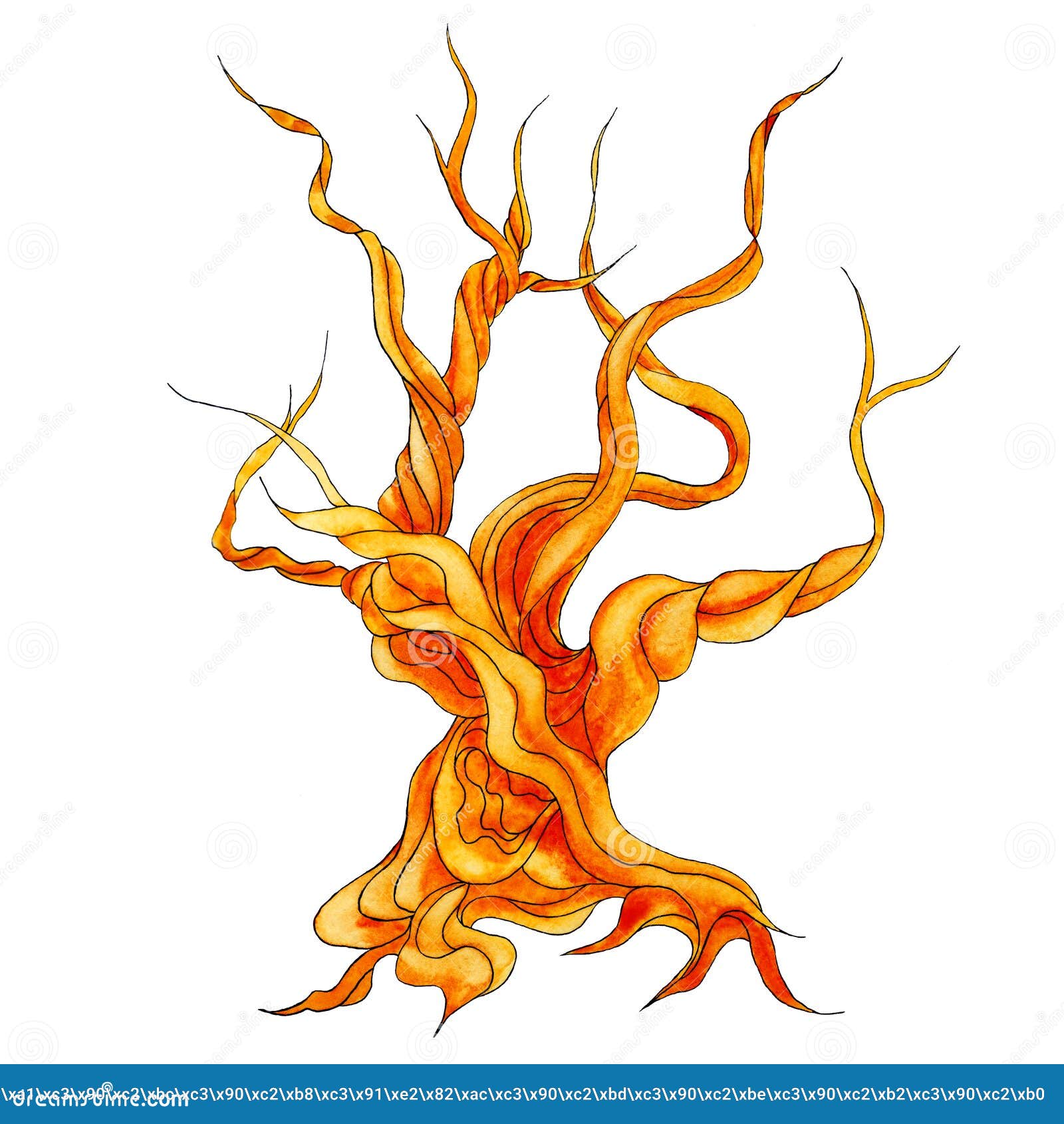 Old Knotted Thick Wood Tree - Brown Fabulous with Spreading Branches ...