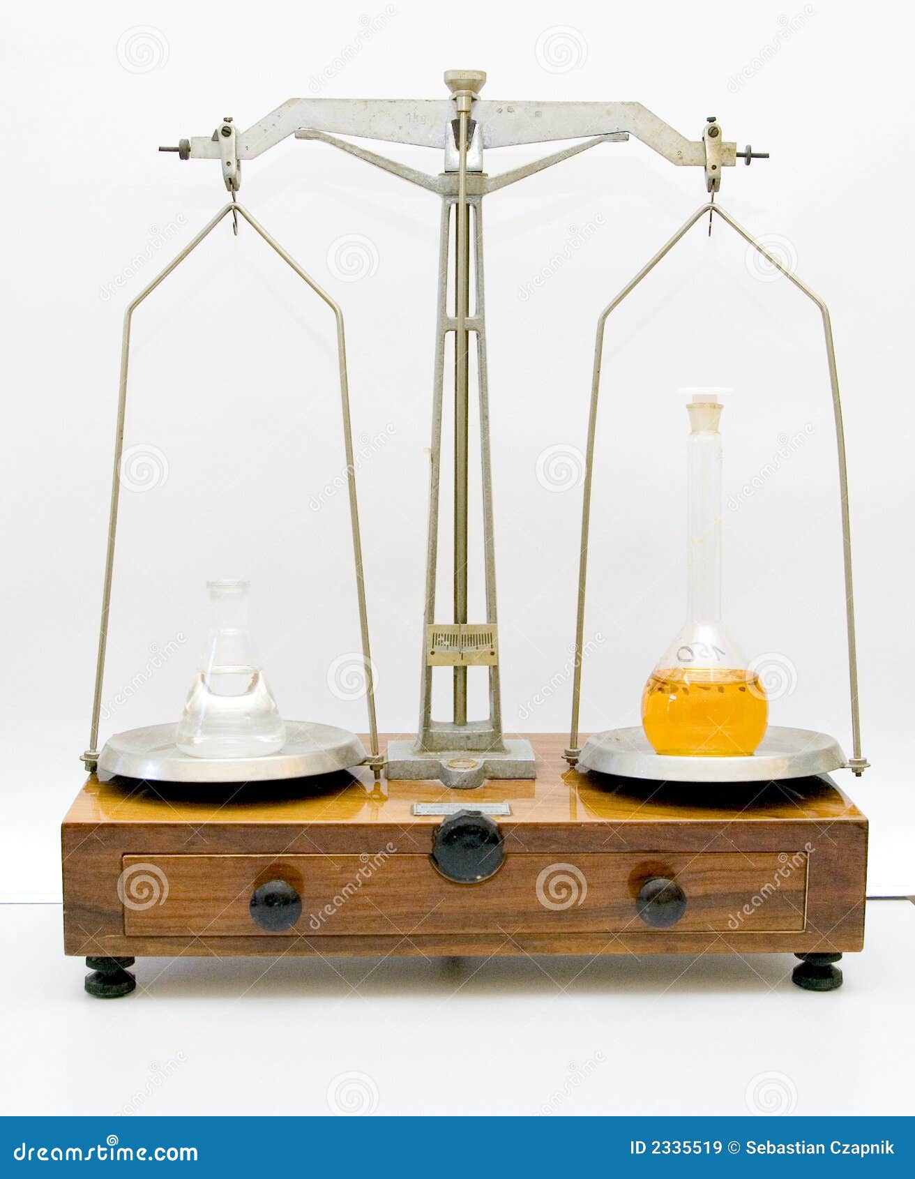 Old lab scale weighing. stock image. Image of analytical - 2335519