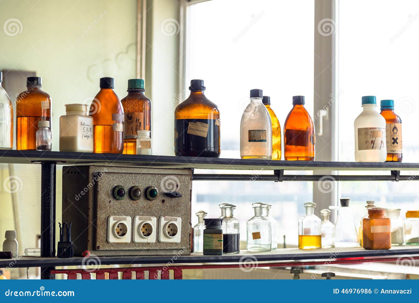 Old Laboratory with a Lot of Bottles Stock Photo - Image of laboratory ...