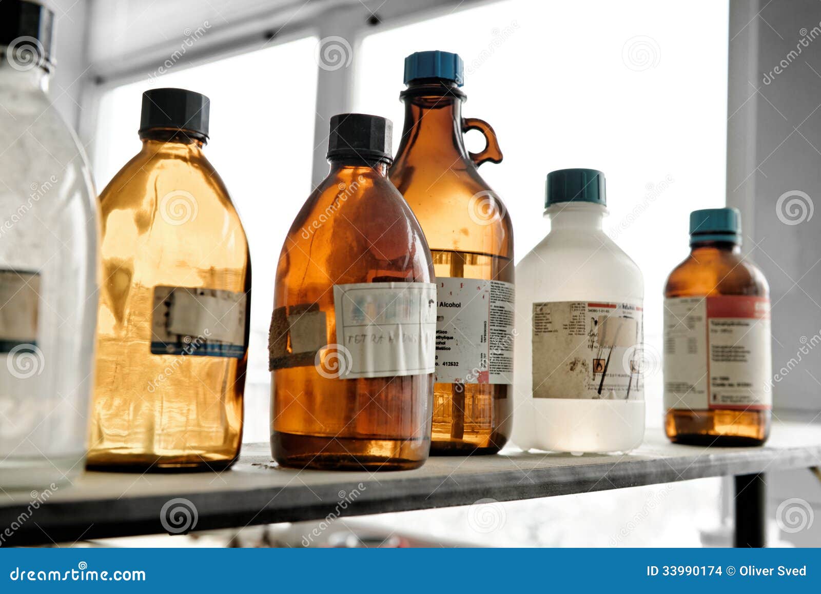 Old Laboratory with a Lot of Bottles Stock Photo - Image of industry ...