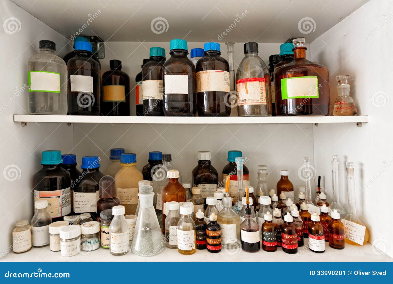 Old Laboratory with a Lot of Bottles Stock Image - Image of environment ...